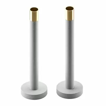 Modern Feather Grey Radiator Valves, Angled Fitment