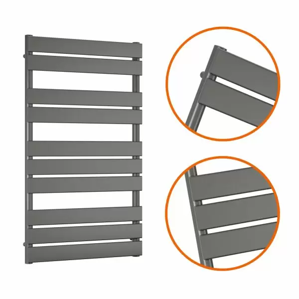 1000 x 600mm Anthracite Heated Towel Rail, Bathroom Radiator