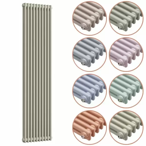 1500 x 470mm 'Pick A Pastel' Vertical Traditional 2 Column Radiator