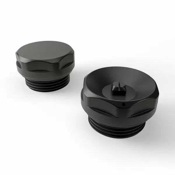 1/2" Black Radiator Bleed Valve & Blanking Plug Set