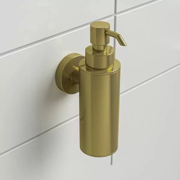 Modern Brushed Brass Wall Mounted Soap Dispenser