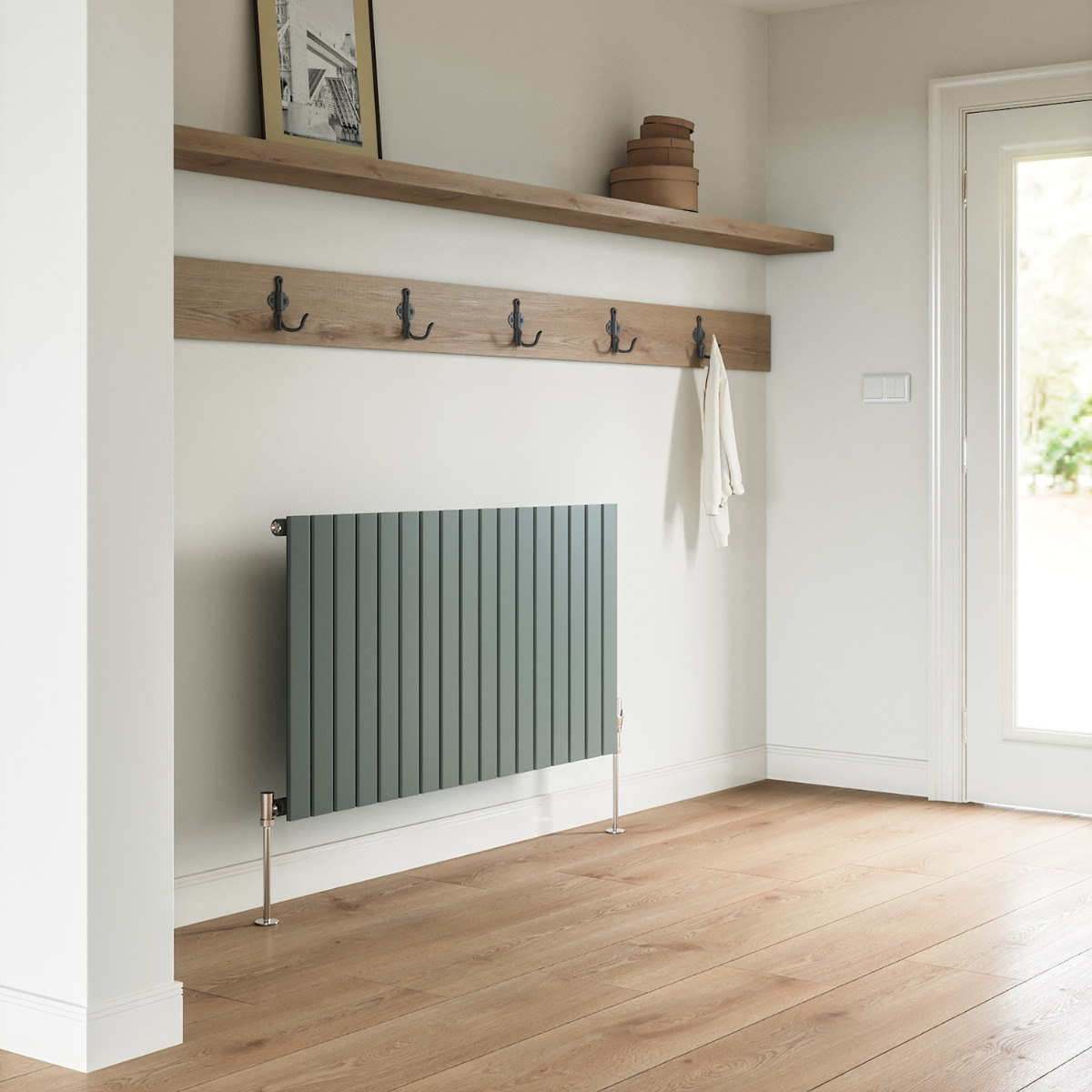 635 x 1190mm Anthracite Single Flat Panel Horizontal Radiator