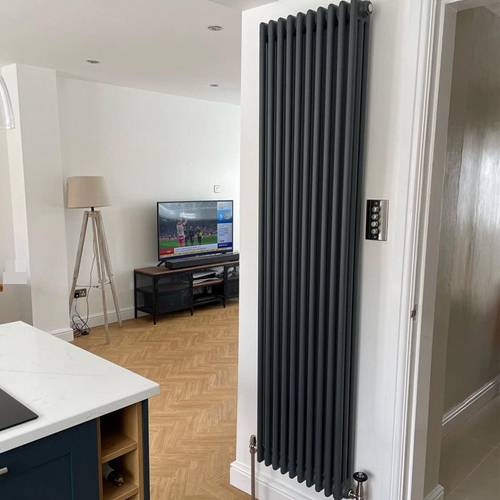 1800 x 293mm Anthracite Vertical Traditional 2 Column Radiator