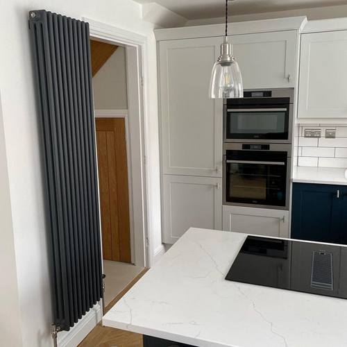 1800 x 383mm Anthracite Vertical Traditional 2 Column Radiator