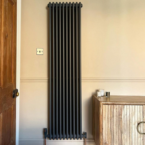 1800 x 383mm Anthracite Vertical Traditional 2 Column Radiator