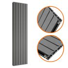 1600 x 420mm Anthracite Single Flat Panel Vertical Radiator