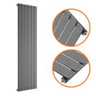 1600 x 420mm Anthracite Double Flat Panel Vertical Radiator