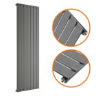 1780 x 490mm Anthracite Double Flat Panel Vertical Radiator