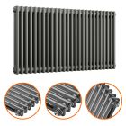 600 x 1193mm Anthracite Horizontal Traditional 3 Column Radiator