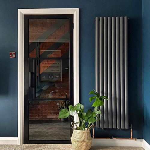 1780 x 354mm Anthracite Double Oval Tube Vertical Radiator