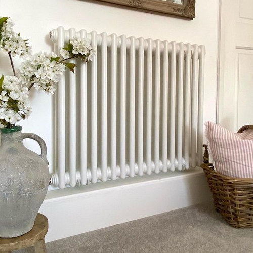 600 x 788mm White Horizontal Traditional 2 Column Radiator