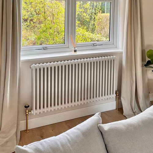 600 x 1508mm White Horizontal Traditional 3 Column Radiator
