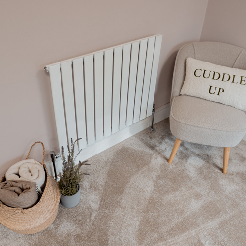 635 x 630mm White Double Flat Panel Horizontal Radiator