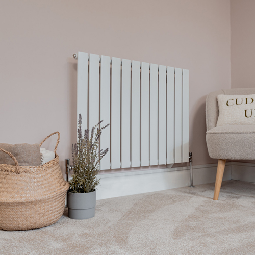 635 x 980mm White Double Flat Panel Horizontal Radiator
