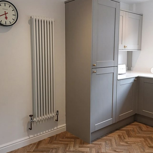 1500 x 203mm White Vertical Traditional 2 Column Radiator